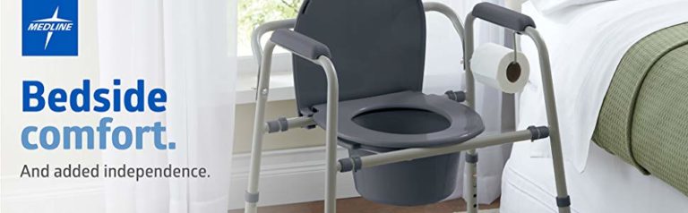 Medline Steel Bedside Commode 4Ct